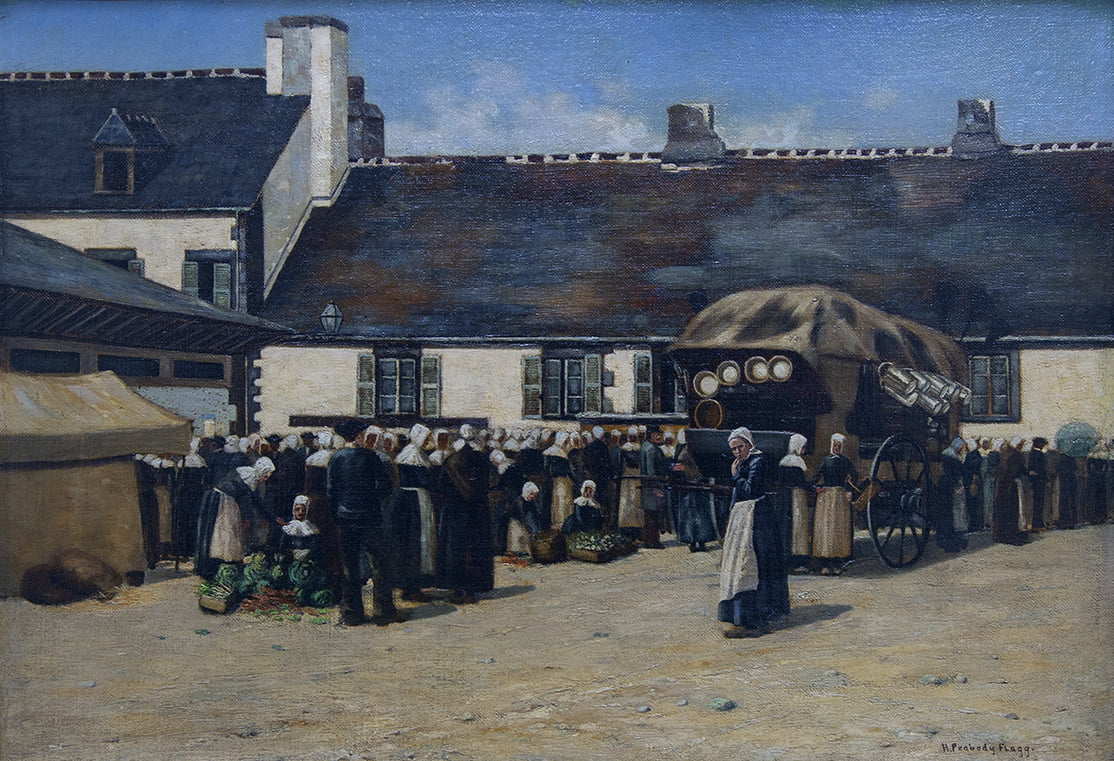 Hiram Peabody Flagg (1858-1937) [RA 1904-1937] : Dutch street scene ...