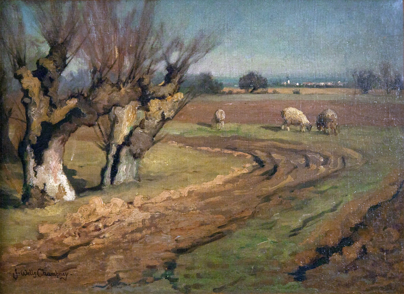 James Wells Champney (1843-1903) [RA 1888-1903] : Sheep, 1902 ...