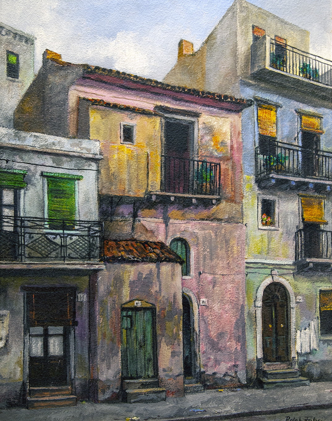 Ralph Fabri (1894-1975) [RA 1945-1975] : Taormina, Sicily, 1965 ...