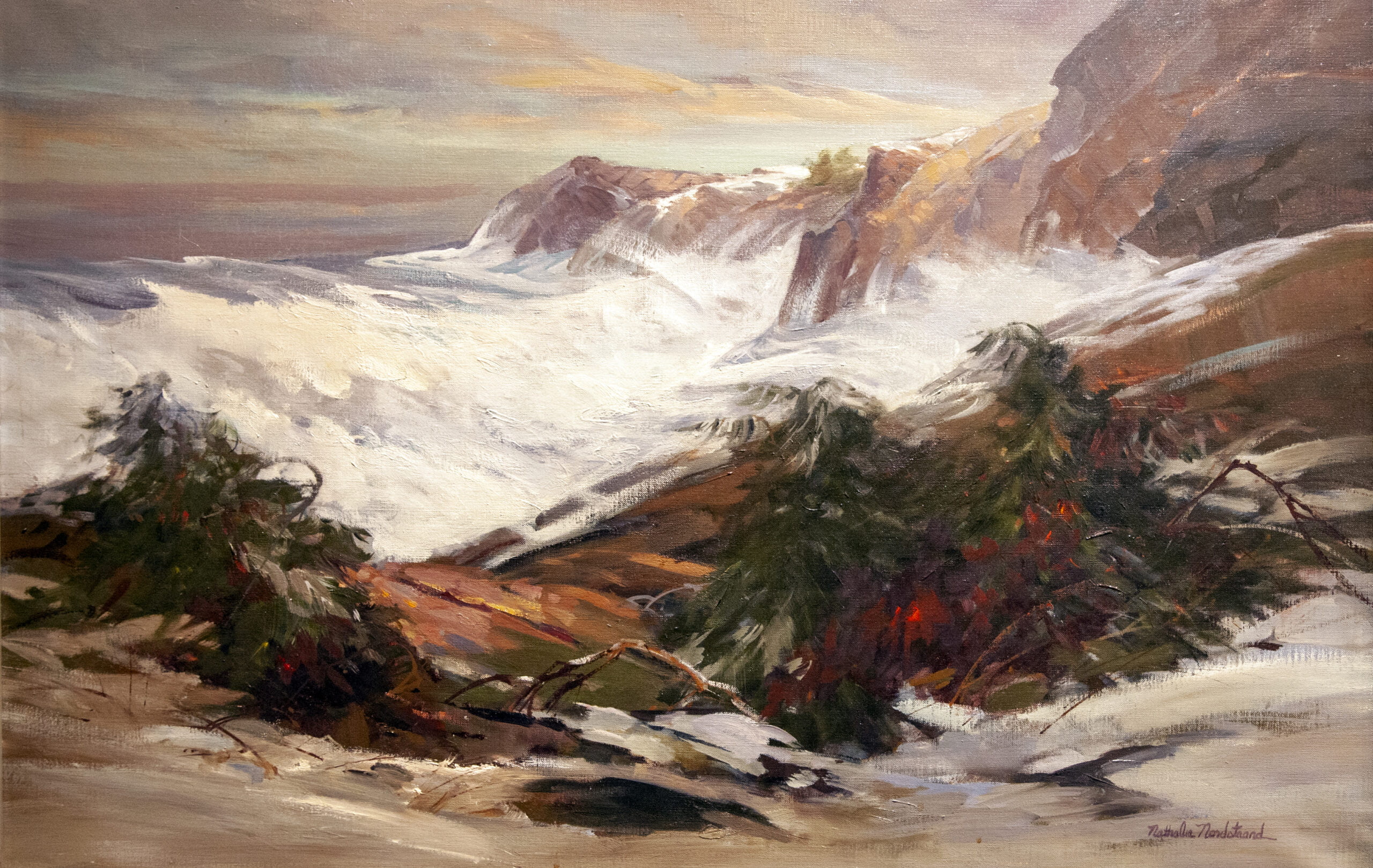Natalie Johnson Nordstrand (b.1932) : Winter sea, 1984. | Salmagundi Club