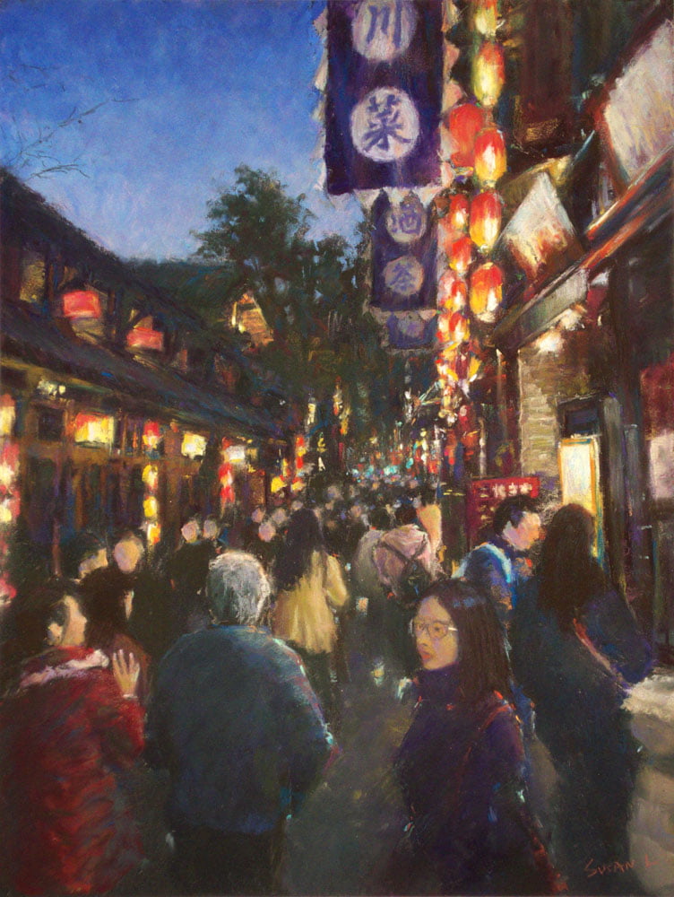 Shuk Susan Lee [NRA 2020] : Jin Li night market, 2021. | Salmagundi Club