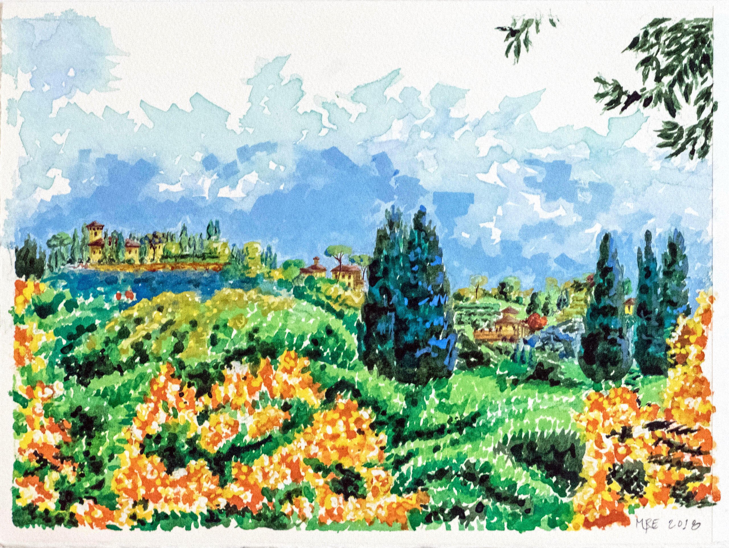 Mary Elizabeth Rusz [RA 2015] : View south from Giardino di Boboli ...