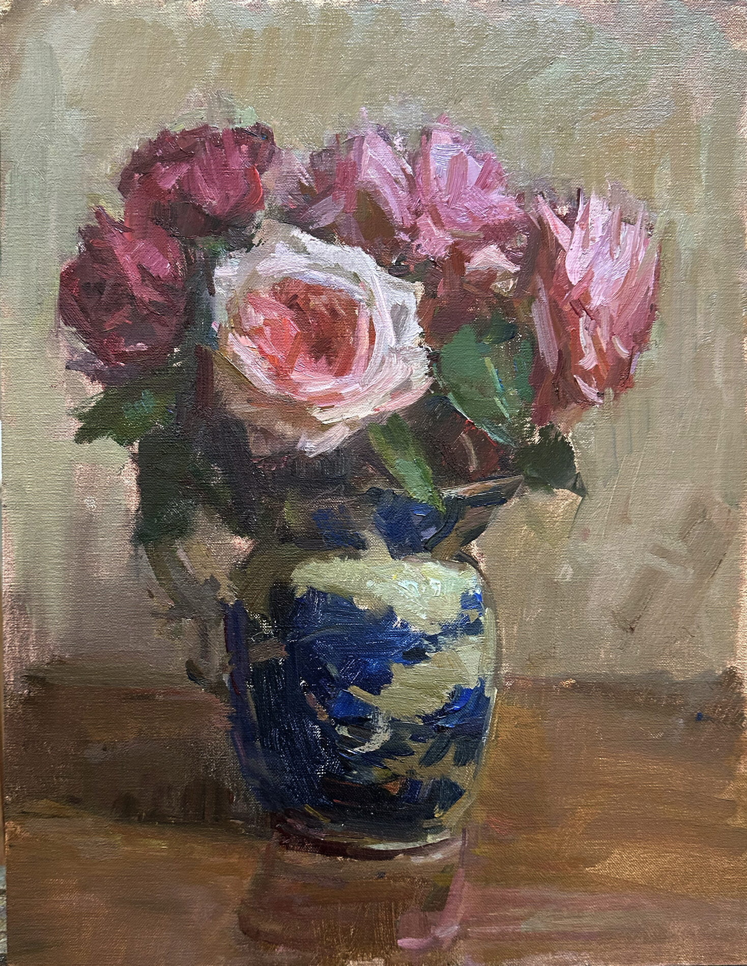 Patricia Nebbeling [RA 2014] : Garden roses, 2022. | Salmagundi Club