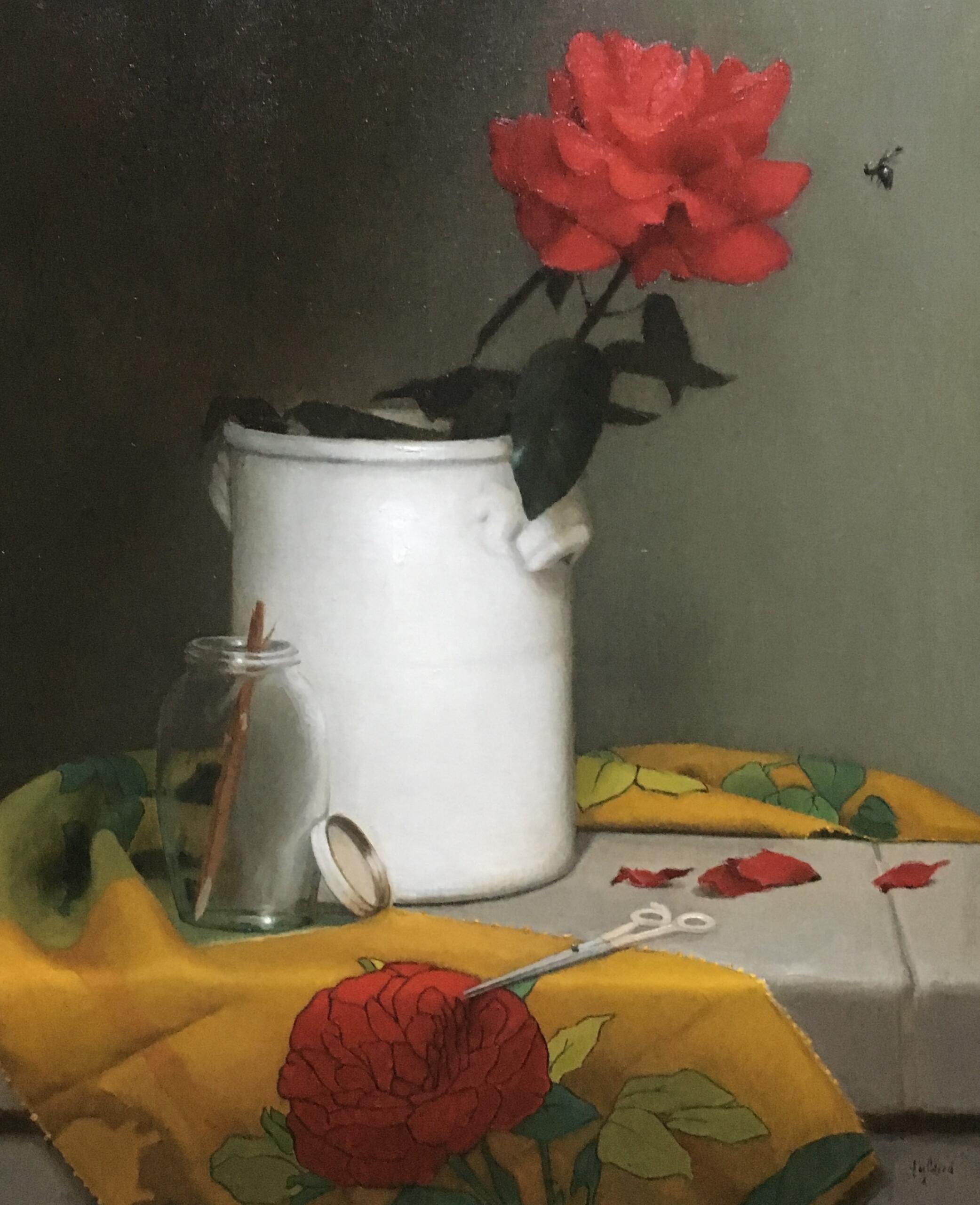 Elizabeth Beard [RA 2016] : A garden rose, 2021. | Salmagundi Club