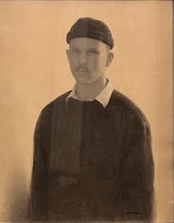 Scott Garder [JRA 2022] : Self-portrait in shadow, 2023. | Salmagundi Club