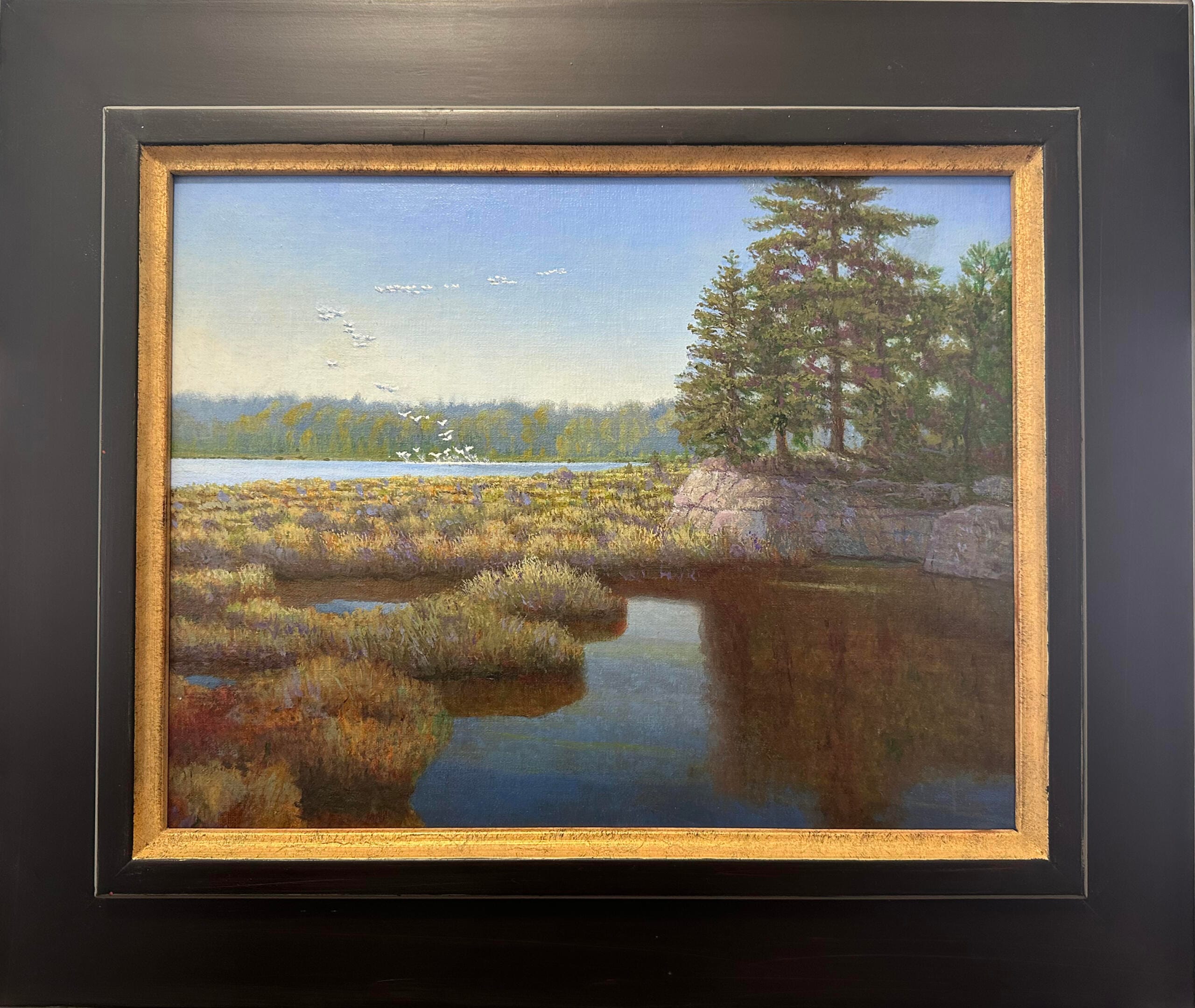 Anthony Winters [RA 2016] : Adirondac geese rising, 2023. | Salmagundi Club