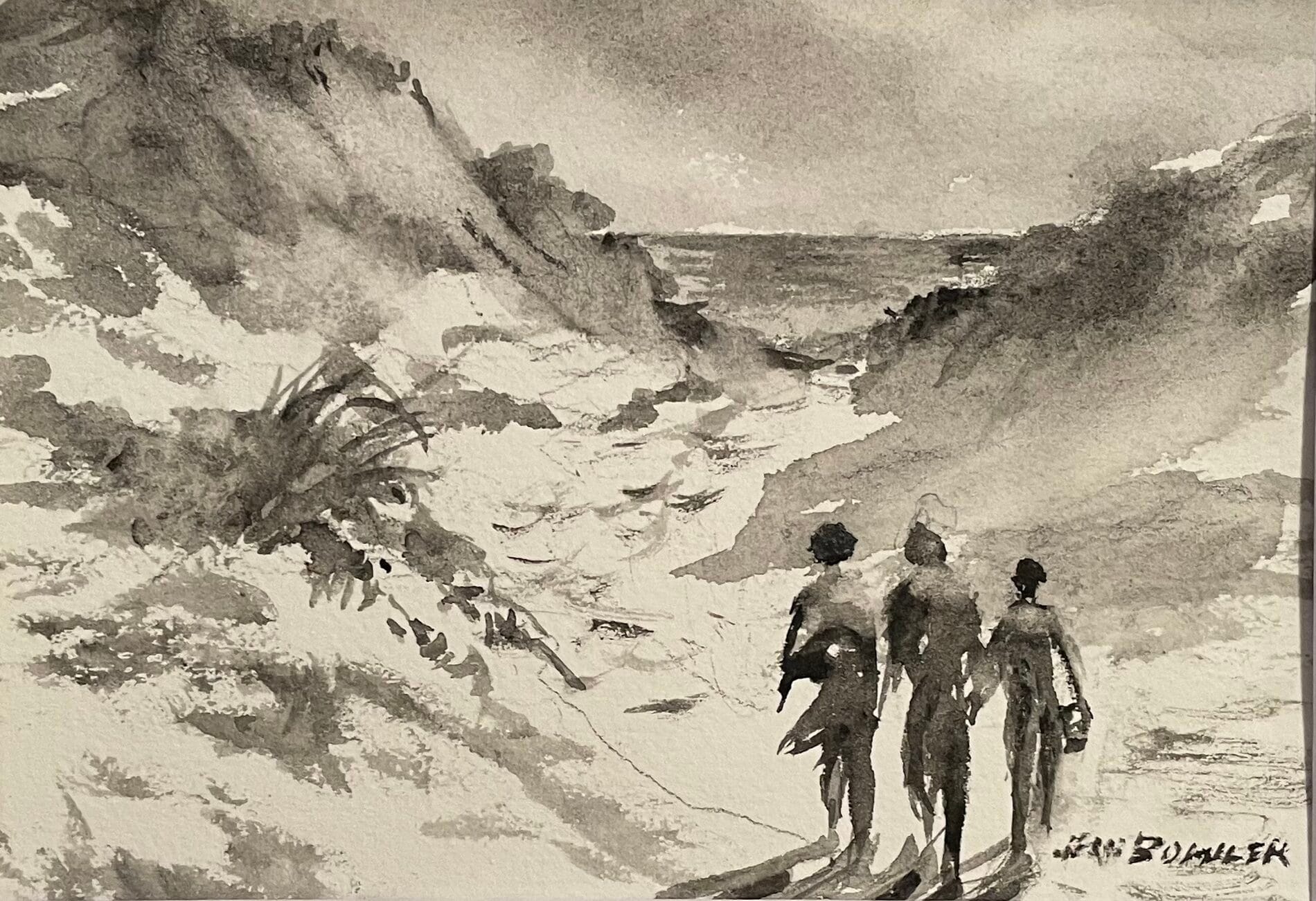 Jean Bowler [NRA 2009] : Beach walk | Salmagundi Club