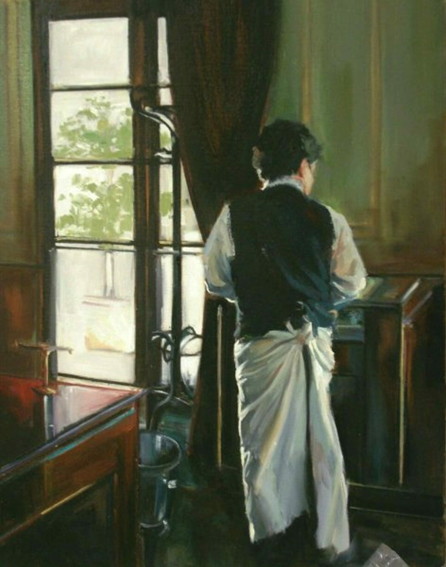 Thalia Stratton [NRA 2010] : Waiter at Work | Salmagundi Club